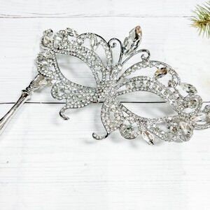 Handmade | Accessories | Masquerade Mask With Stick Wedding Party ...